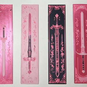 Fantasy Sword Bookmark Set: Pink 3D Printed Bookish Gift - Etsy
