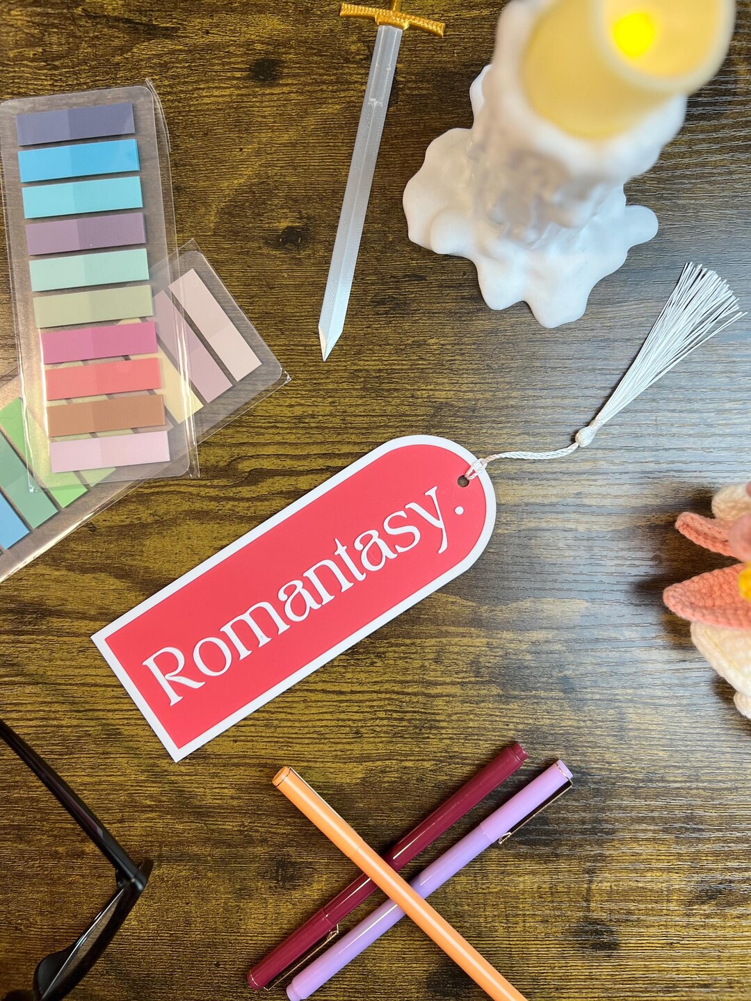Romantasy Bookmark 3D Printed Red Book Mark Book Decor Cute Bookish ...