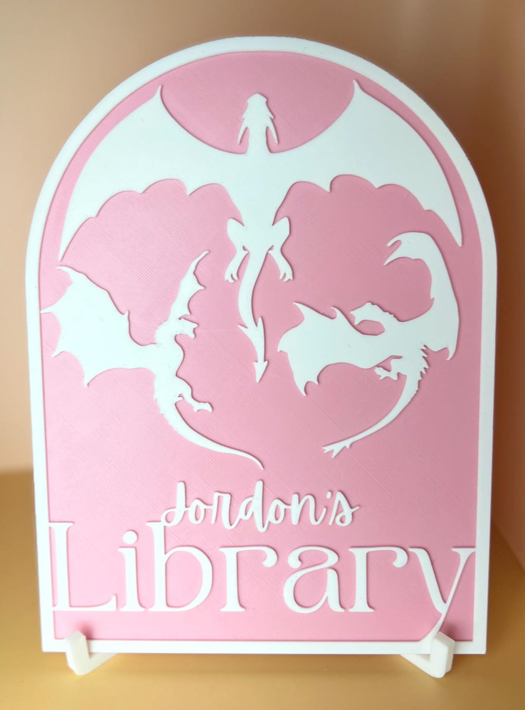 Custom Library Sign 3D Printed Personalized Bookshelf Sign "your Name's ...
