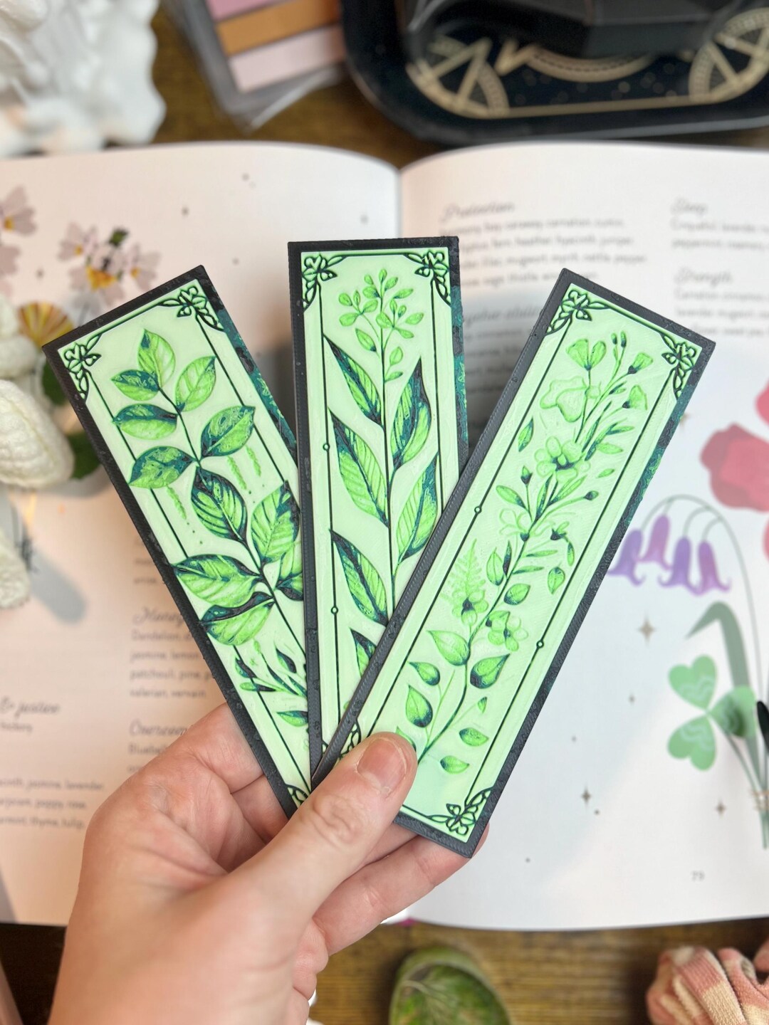 Nature Plant Bookmarks 3D Printed Book Marks Nature Inspired Designs ...