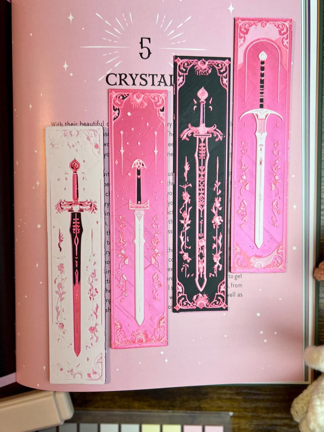 Sword Bookmark Set Pink Unique Fantasy Bookmarks Custom Sword Design ...