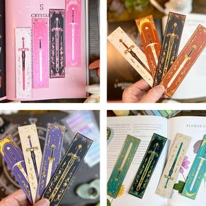 Sword Bookmark Fantasy Bookish Bookmarks Orange Red Gold Book Decor - Etsy