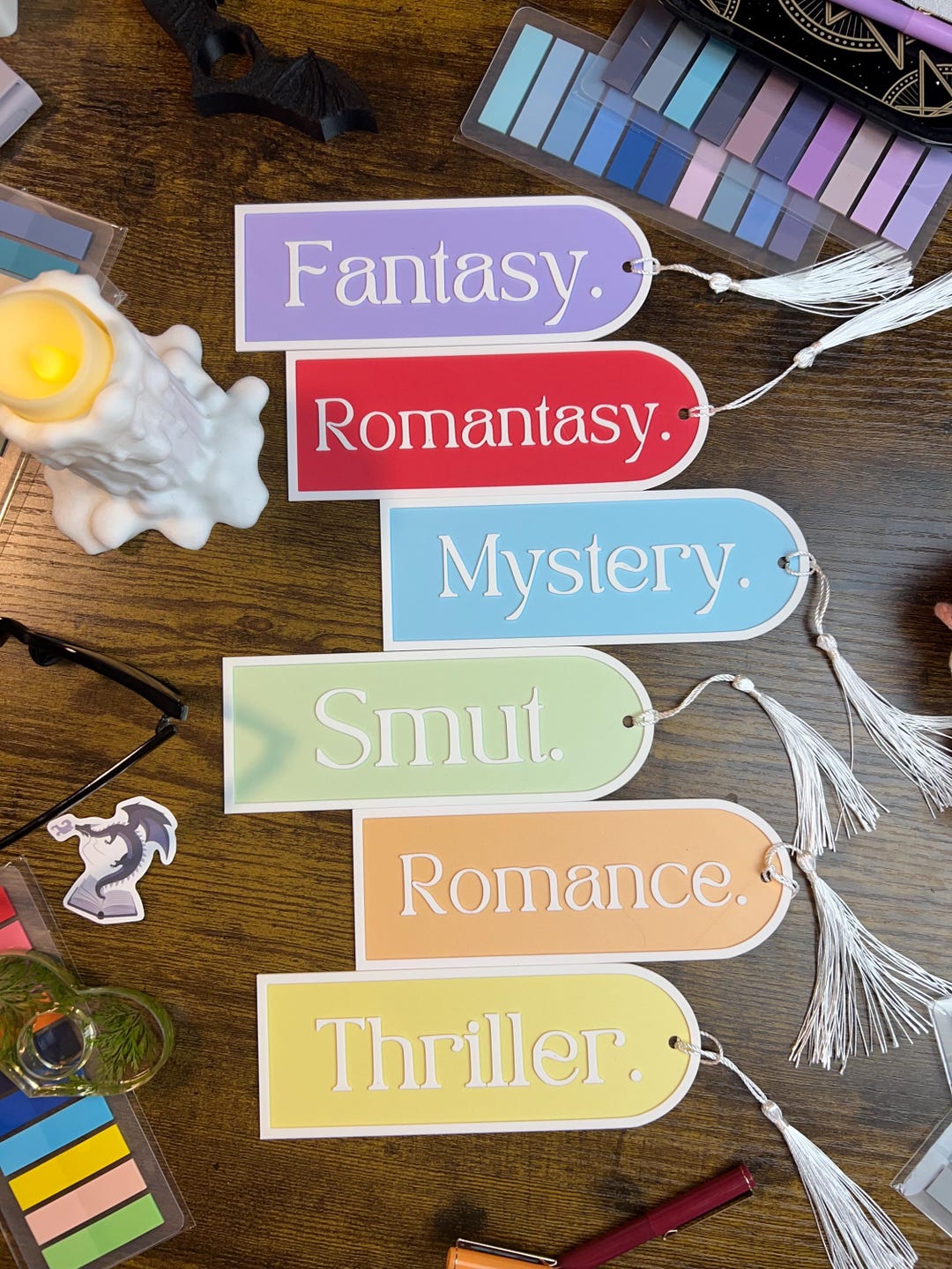 3D Printed Book Genre Bookmark Set With Tassel - Etsy