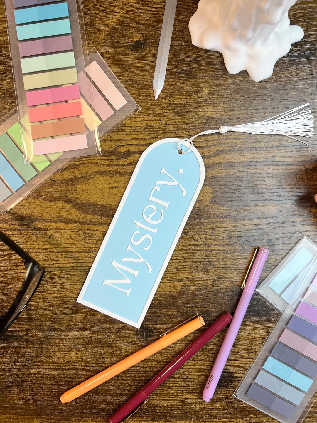 Mystery Bookmark 3D Printed Blue Book Mark Book Decor Cute Bookish Gift ...