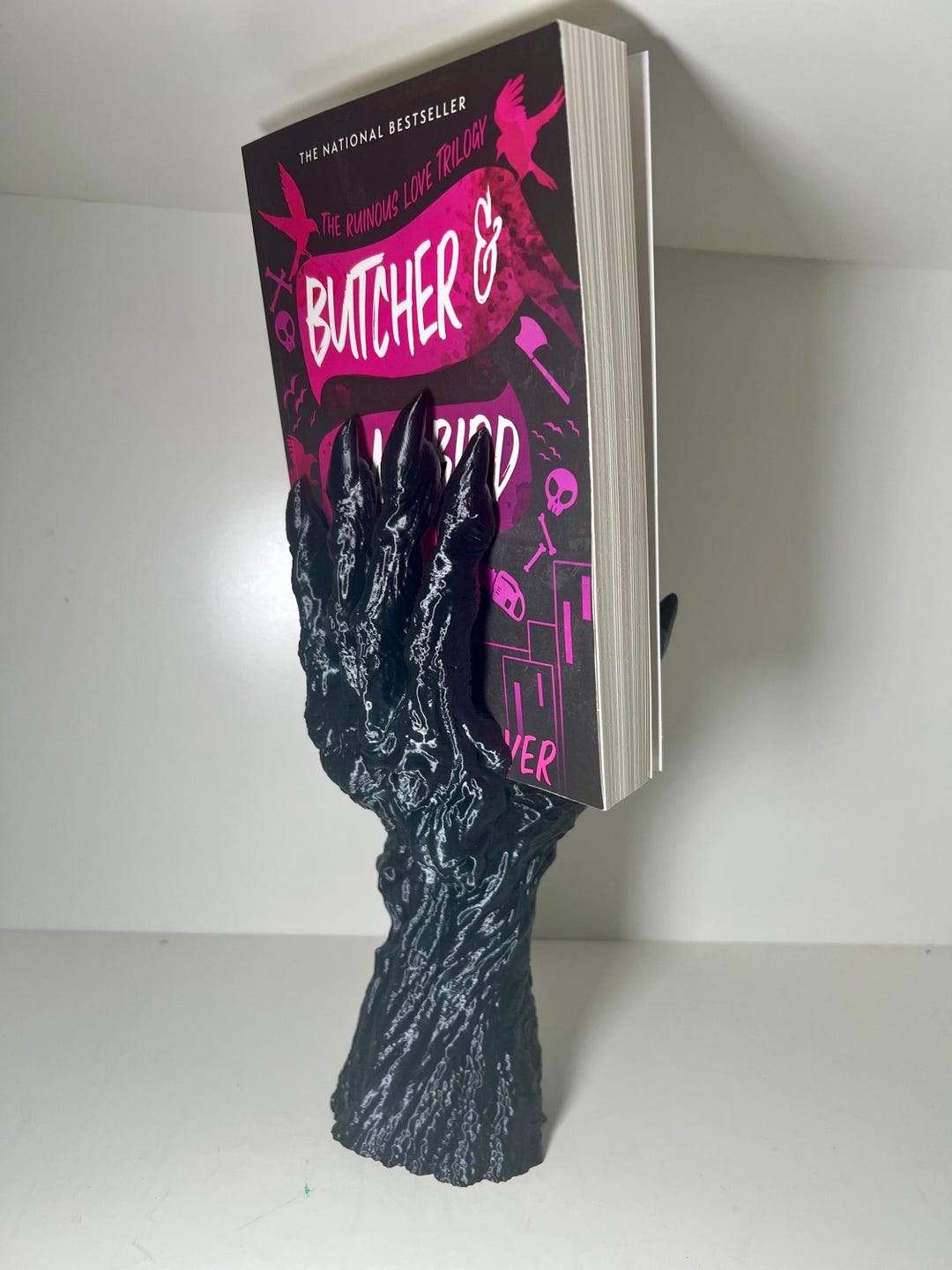 Black 3D Printed Scary Ghoul Hand Book Display Holder – Unique, Gothic ...