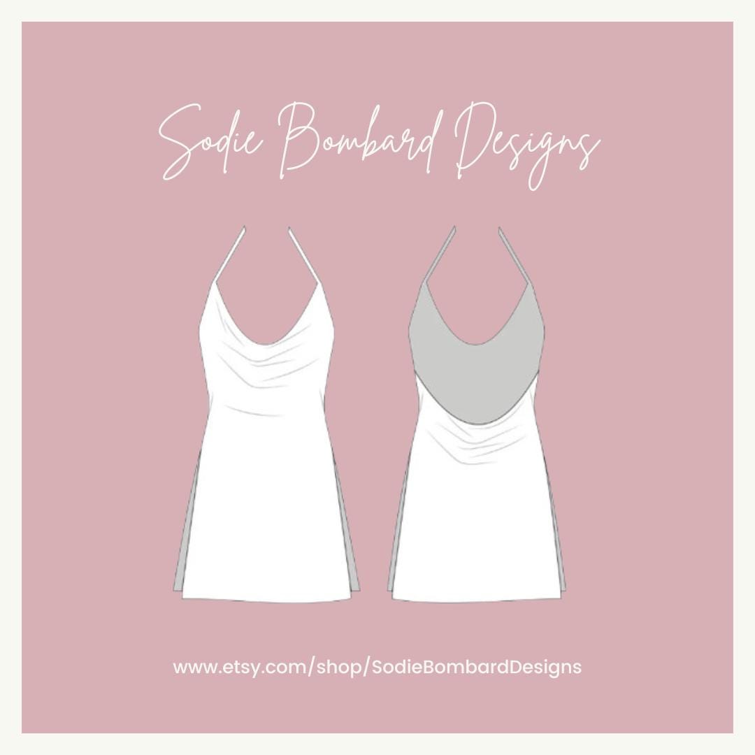 Cowl Neck, Mini Dress, Sewing Pattern, Digital Download, Casual Wear ...