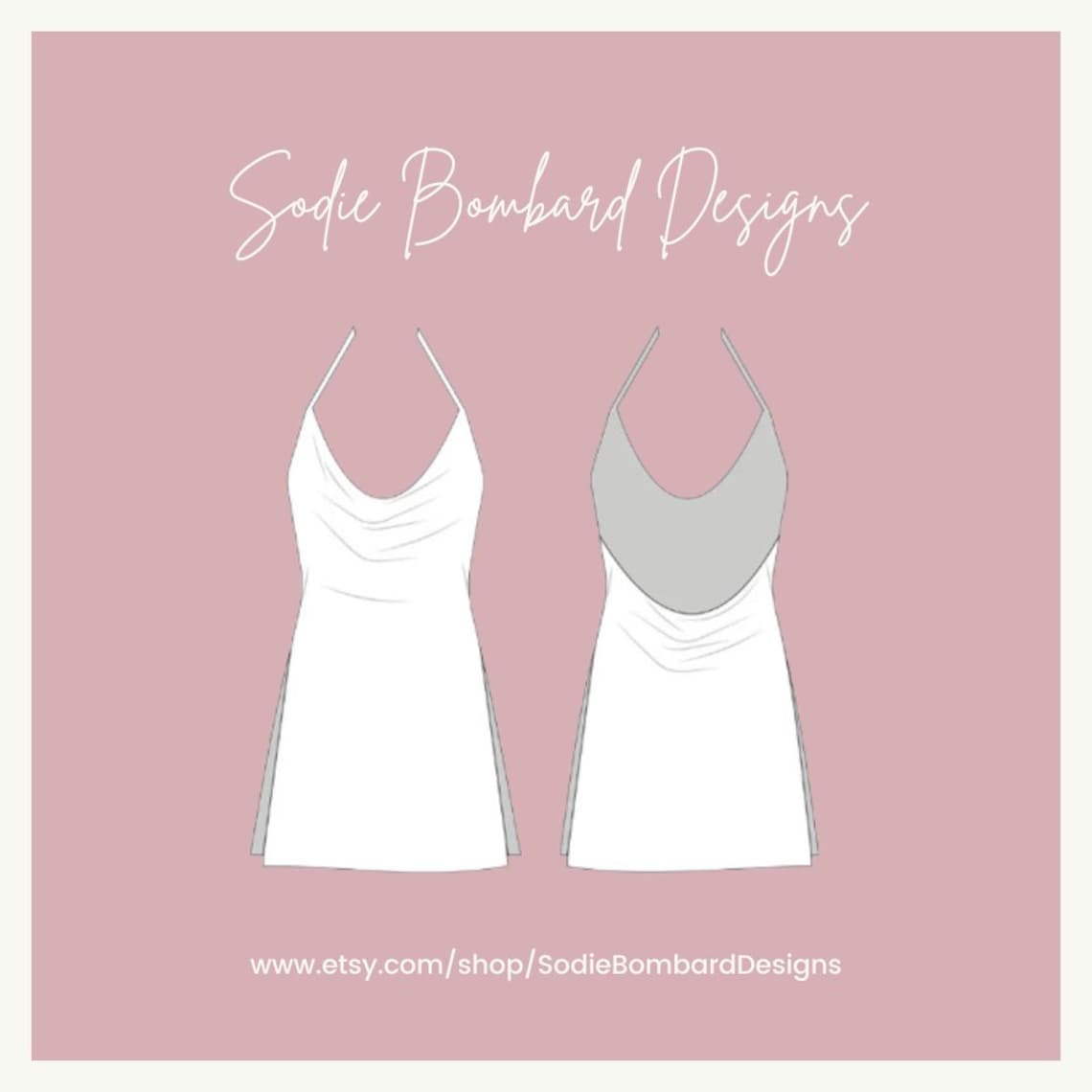 Cowl Neck, Mini Dress, Sewing Pattern, Digital Download, Casual Wear ...