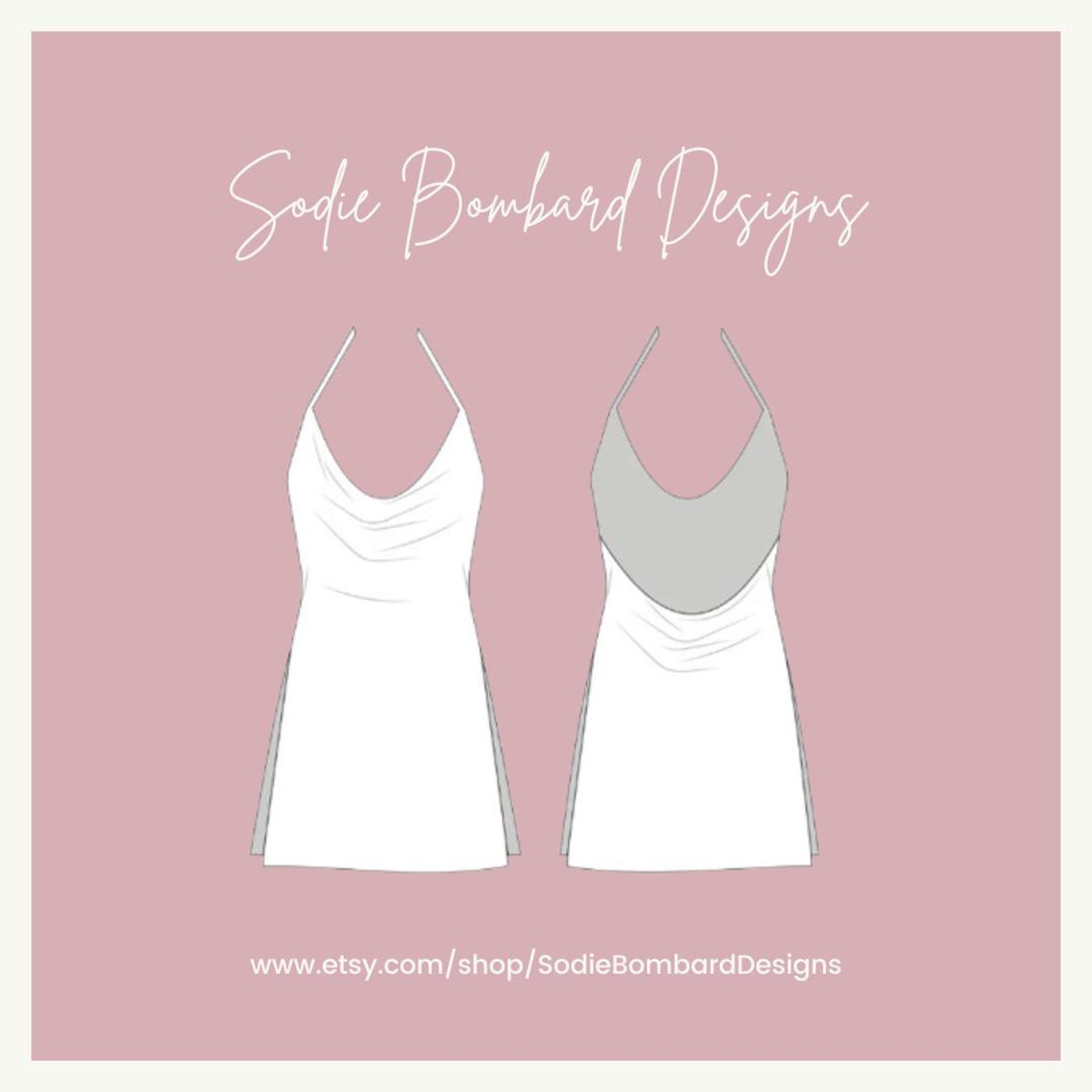 Cowl Neck, Mini Dress, Sewing Pattern, Digital Download, Casual Wear ...