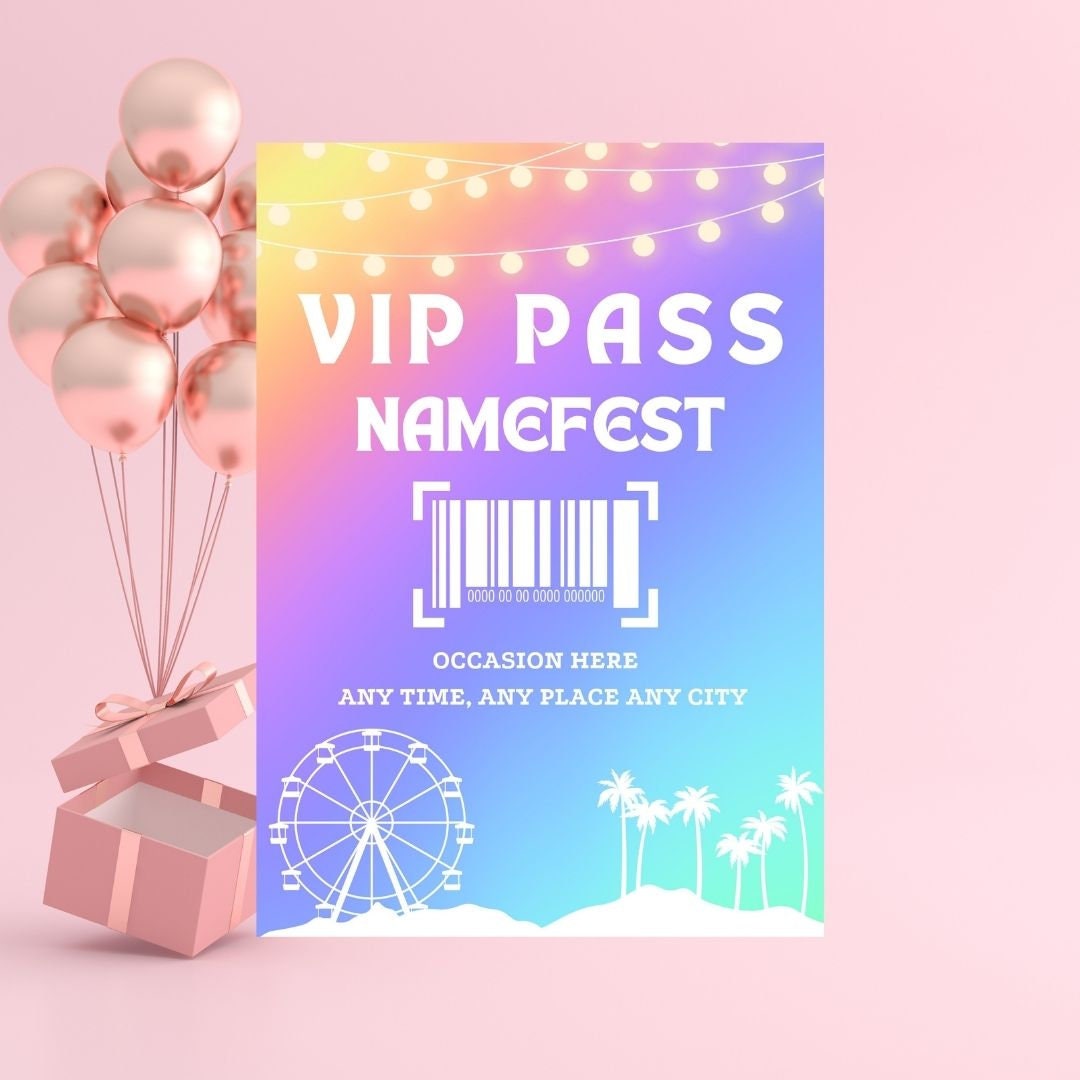 EDITABLE, Rainbow VIP Birthday Invitation, Any Age, Rainbow Party ...