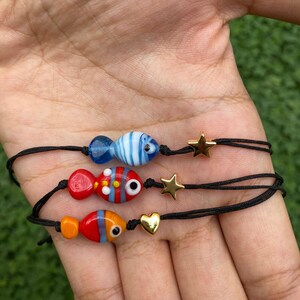 Handmade Fish Bead Bracelets With Charms - Etsy