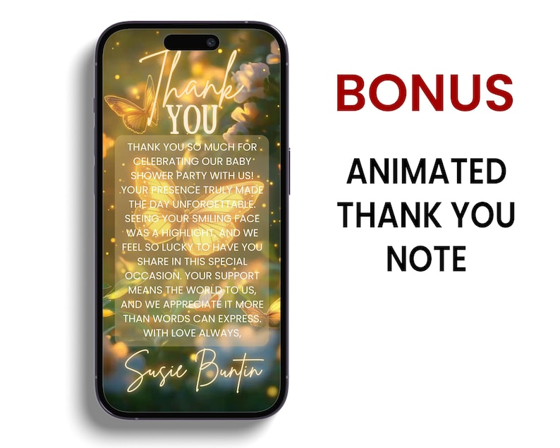 Floral Butterfly Baby Shower Video Invitation, Animated Party Evite ...