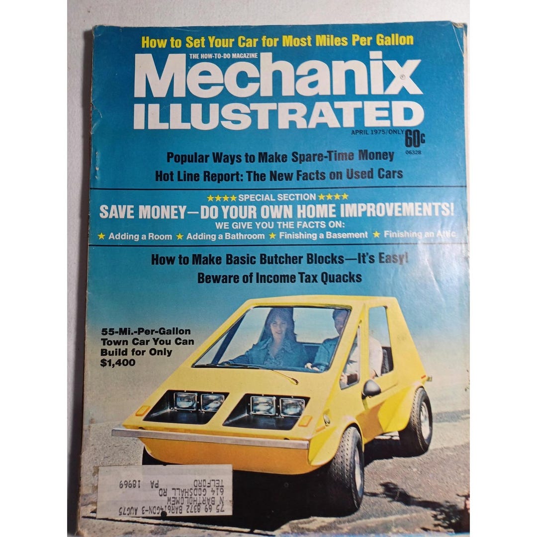 Vintage Mechanix Illustrated Magazine 55 MPG Town Car DIY Home Auto ...
