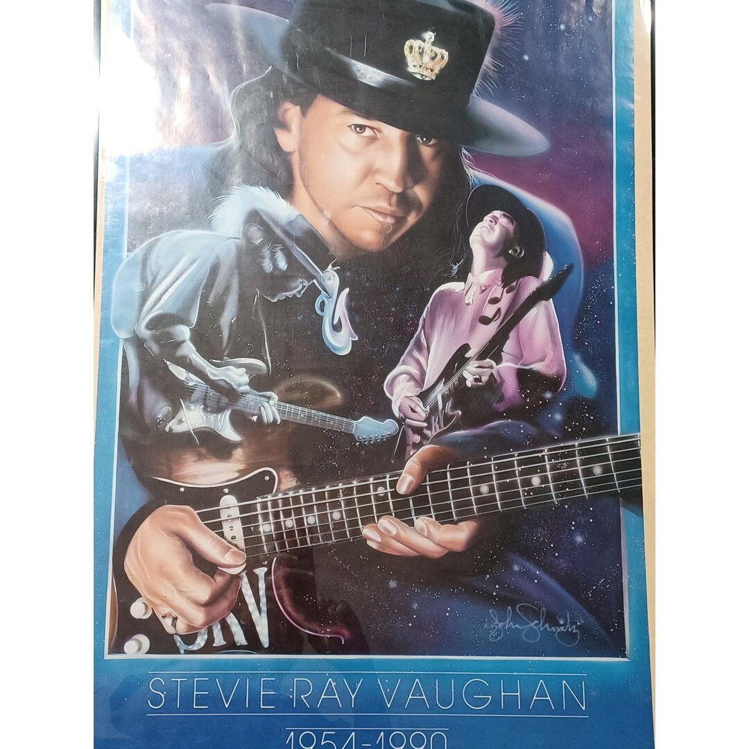 Vintage 36x24 Stevie Ray Vaughan Poster 1954-1990 Art by John Schmitz ...