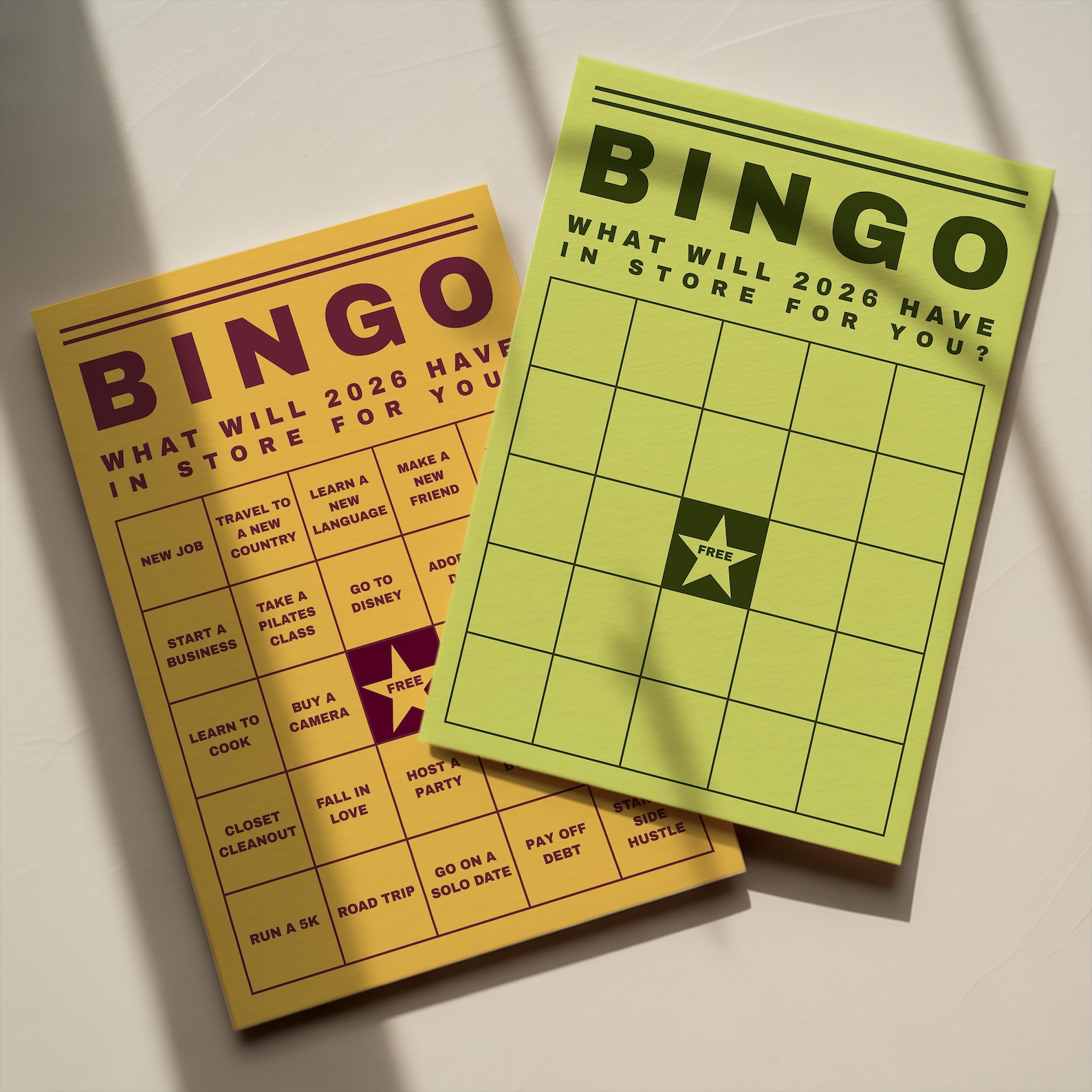 2026 Vision Board Bingo Canva Template — Editable 5x7 Printable Bingo ...
