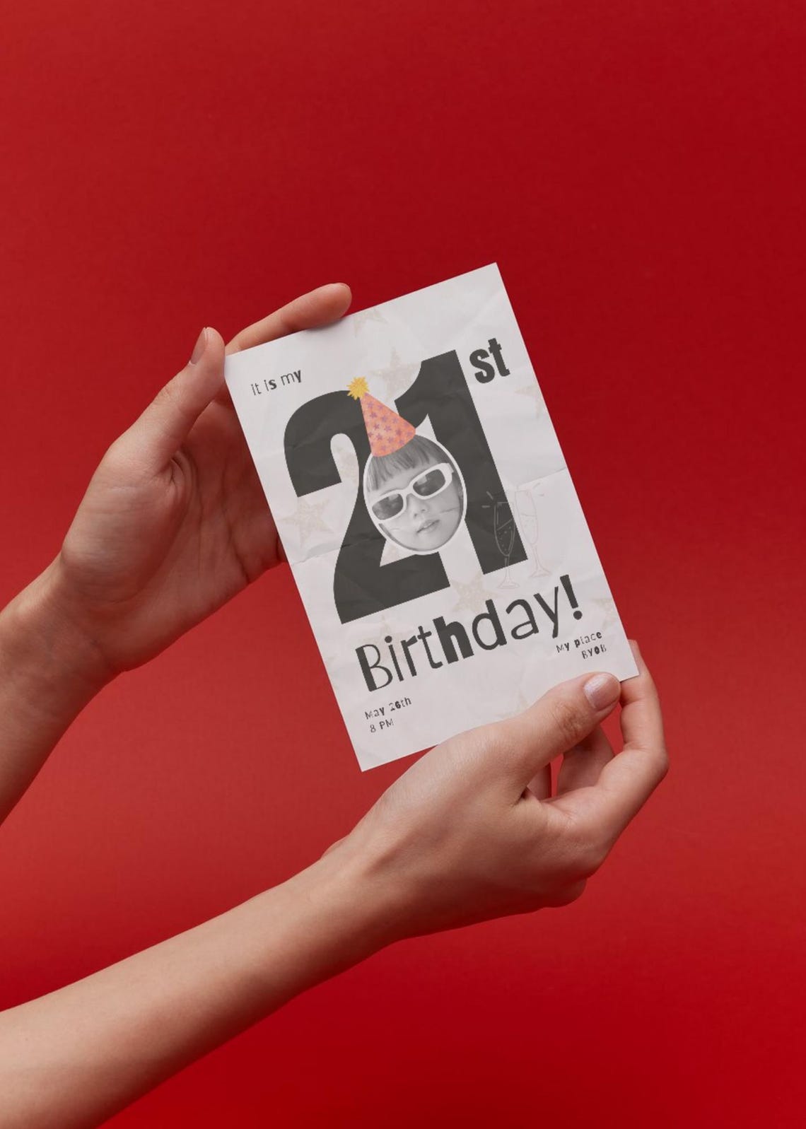 Y2K 21st Birthday Invitation: Editable Magazine Cover Template (digital ...