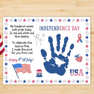 4th of July Handprint Craft, July 4th Handprint, Independence Day ...