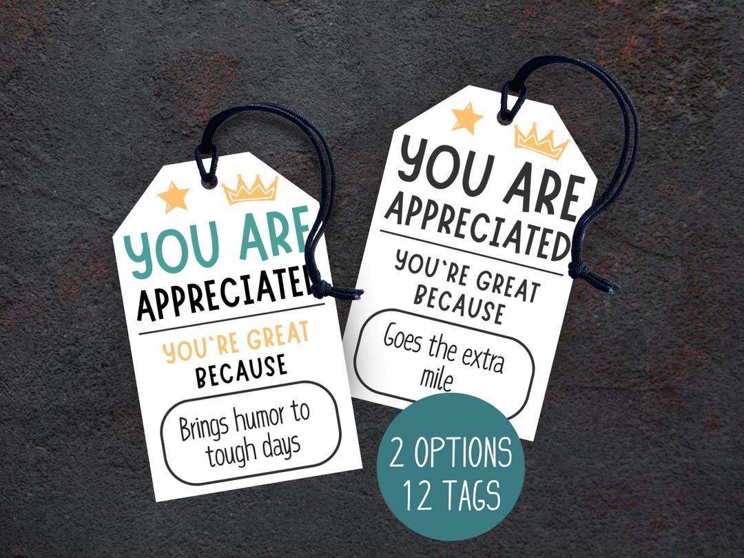 Employee Appreciation Gift Tags: Staff and Coworker Recognition ...
