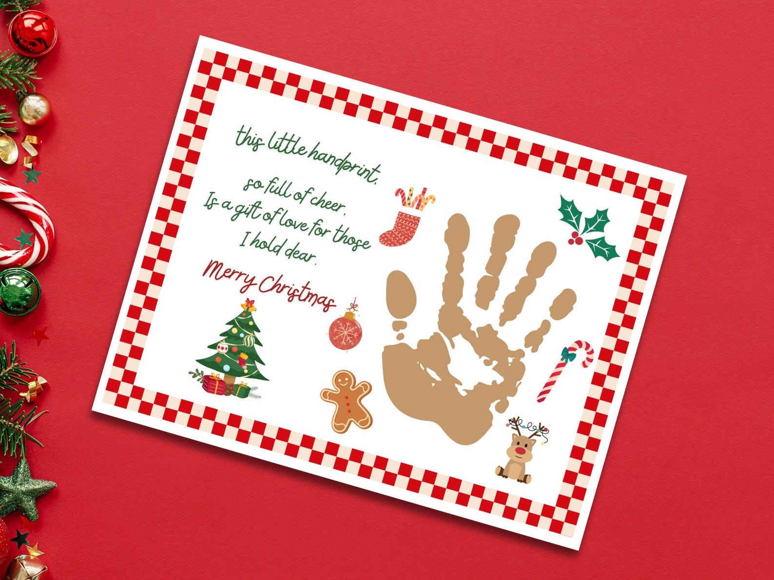 Christmas Handprint Placemat, Christmas Handprint Art, Handprint Poem ...