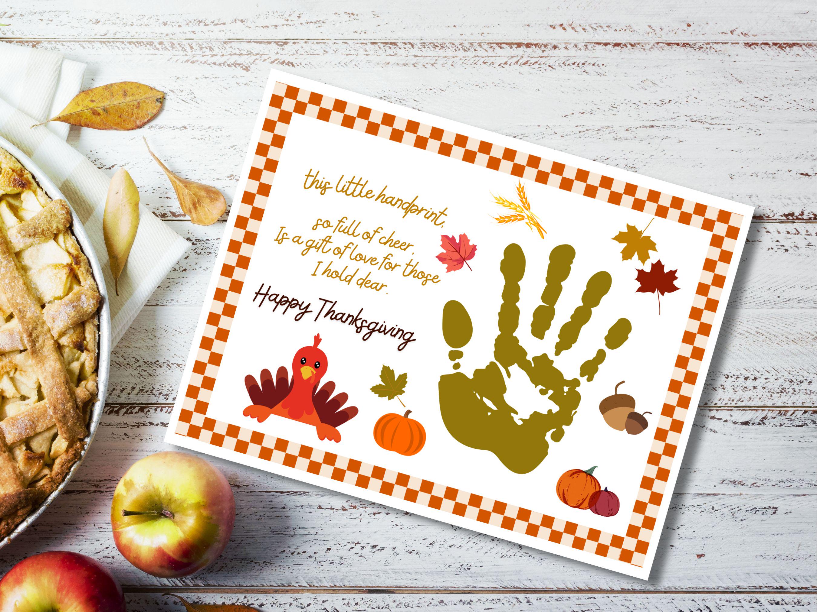 Thanksgiving Handprint Placemat, Turkey Handprint Art, Handprint Poem ...