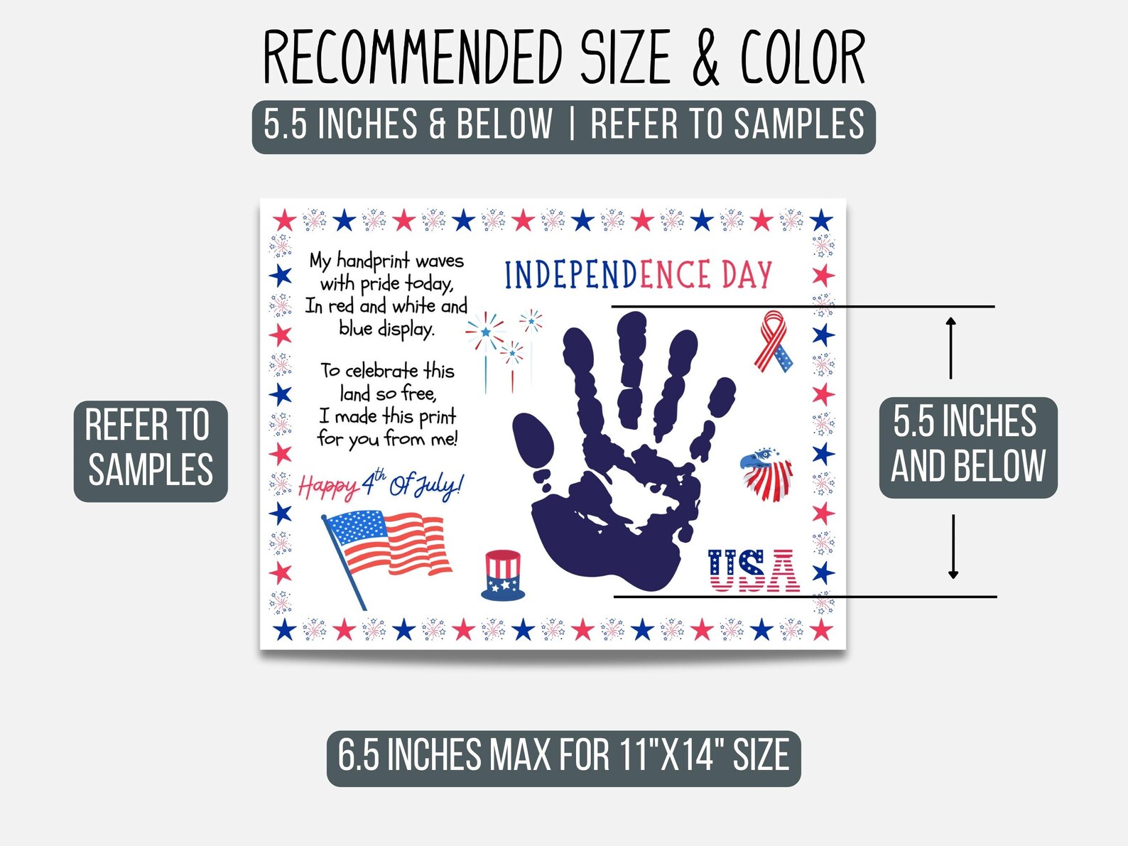 4th of July Handprint Craft, July 4th Handprint, Independence Day ...