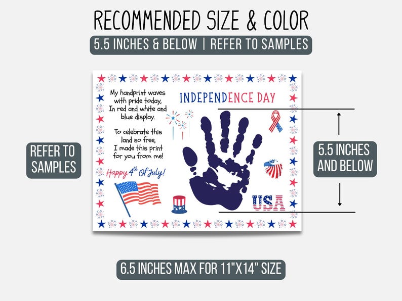 4th of July Handprint Craft, July 4th Handprint, Independence Day ...