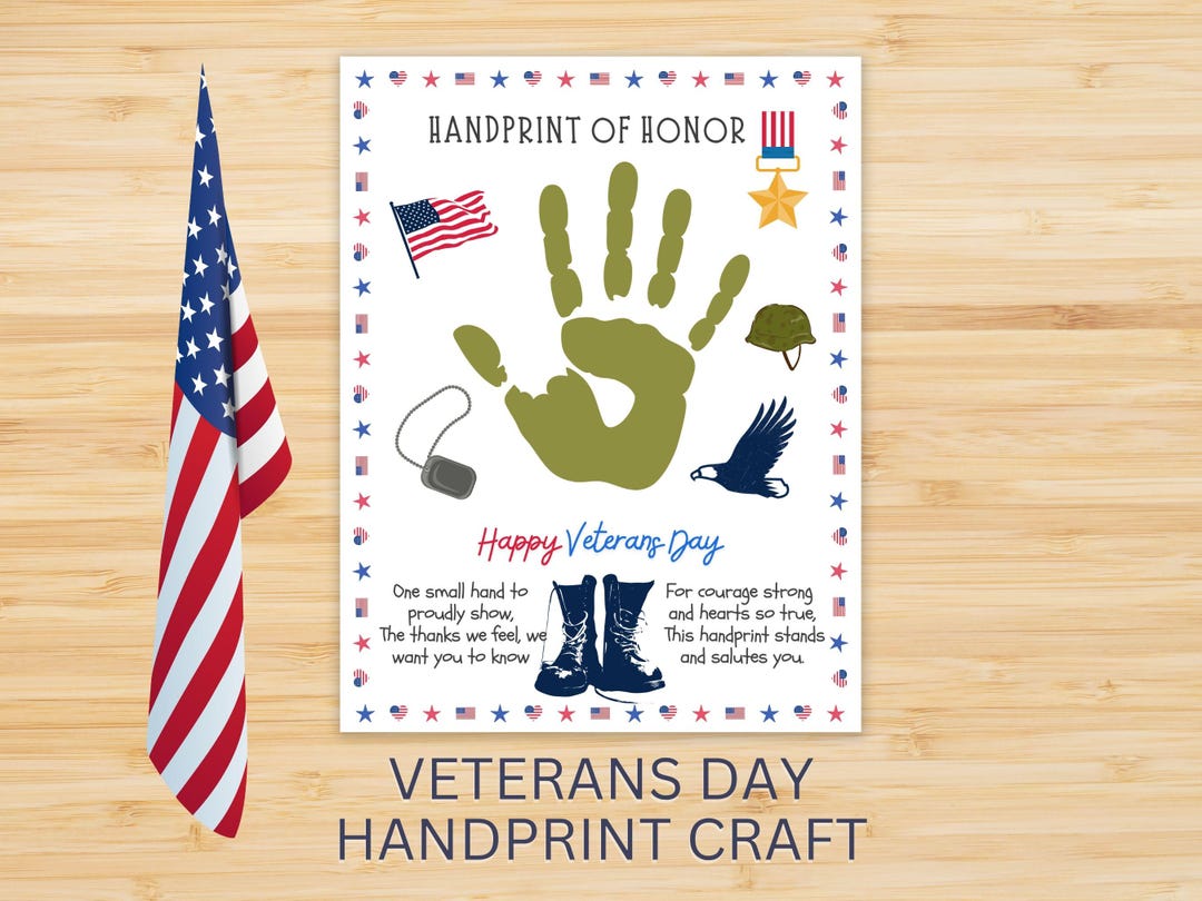Veterans Day Handprint Craft, Veteran Appreciation, Thank You Veterans ...