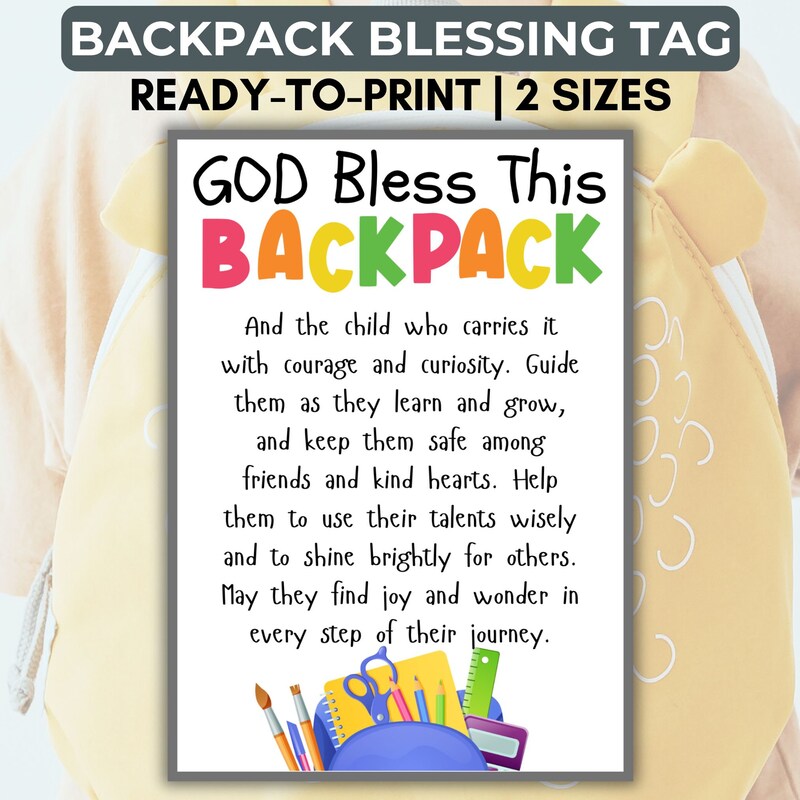 Backpack Blessing - Etsy