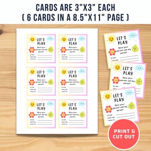 Editable Playdate Cards: Kids Calling Cards (PDF Printables) - Etsy