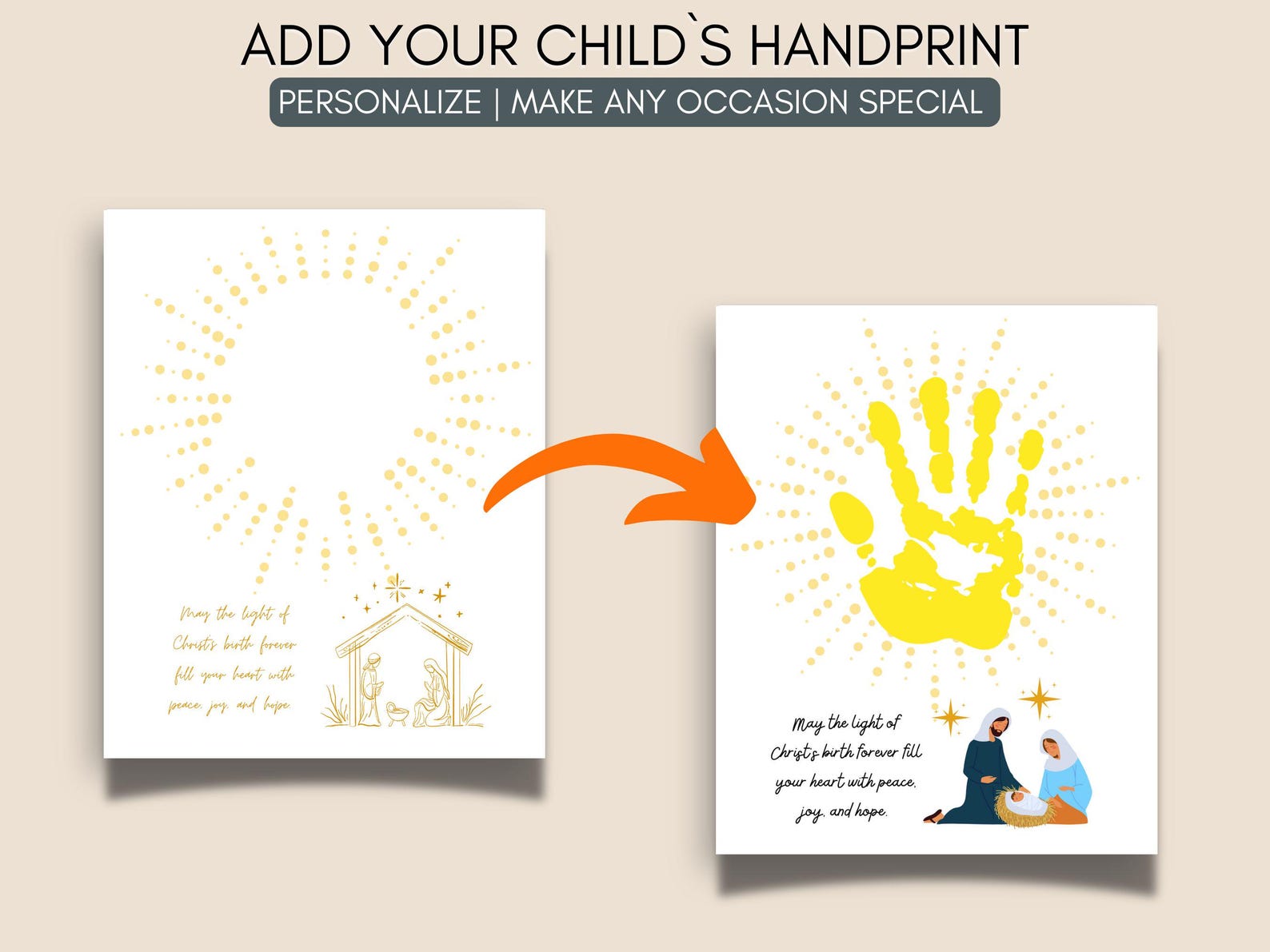 Nativity Handprint Craft, Nativity Scene Christmas Handprint, Sunday ...