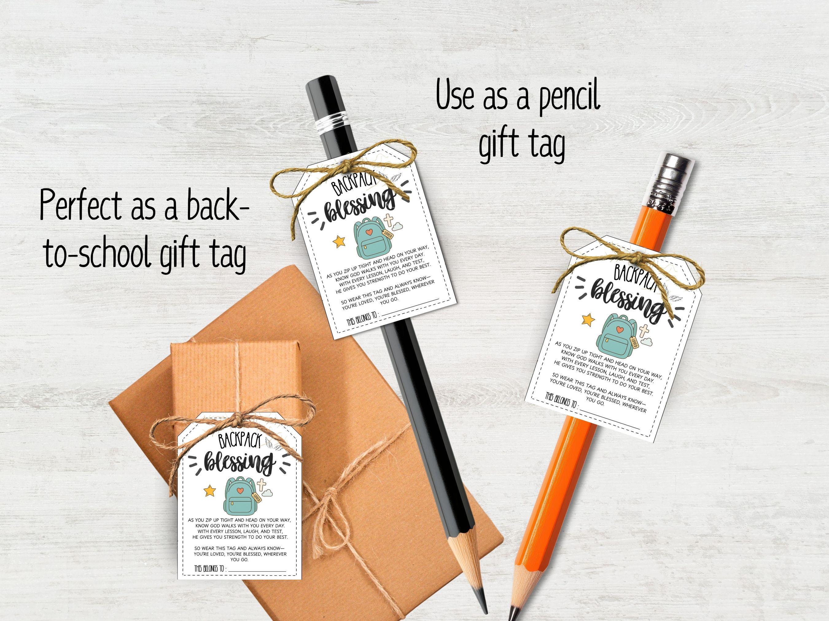 Backpack Blessing Tags, Preschool Backpack Tag, Back to School Gift Tag ...