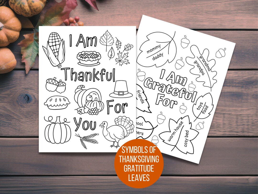 Thanksgiving Coloring Pages for Kids: Gratitude Activity (PDF) - Etsy