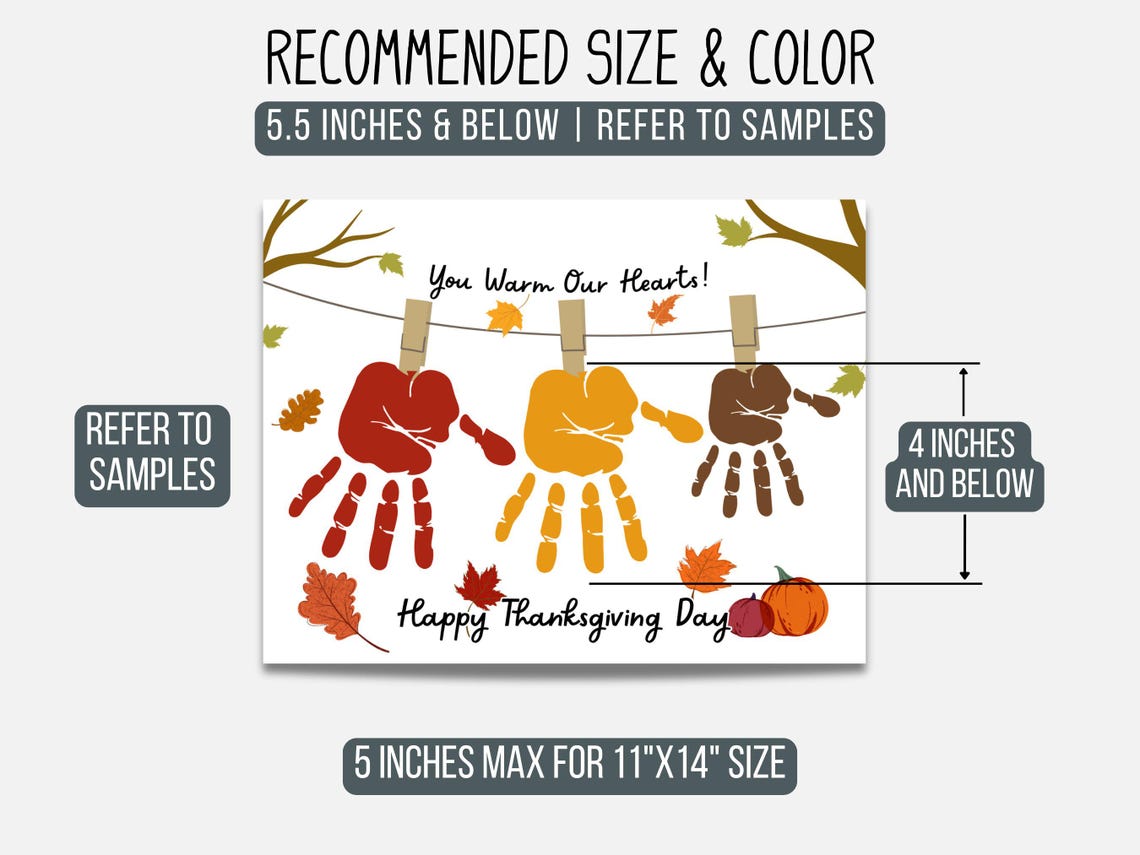 Thanksgiving Handprint Craft: Fall Keepsake Art (printable PDF) - Etsy
