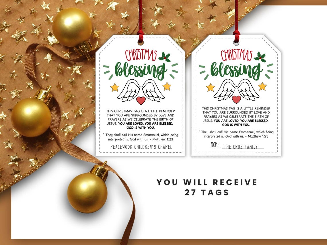 Christmas Blessing Tags, Christmas Gift Tag, Nativity Gift Tags ...
