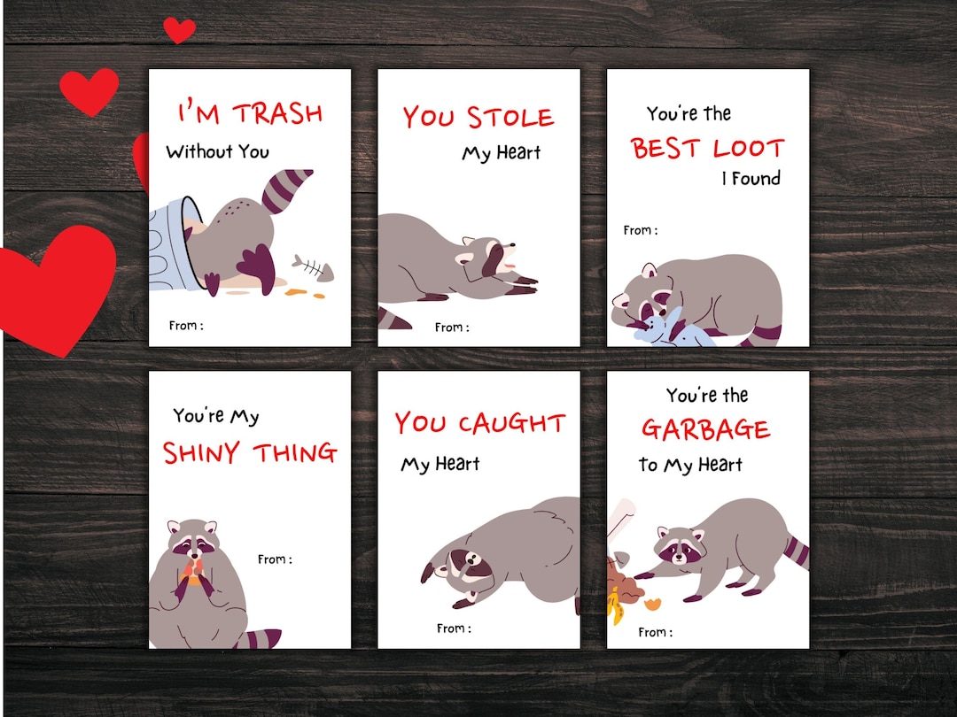 Funny Raccoon Valentine's Day Card, Raccoon Valentines Card, Funny ...