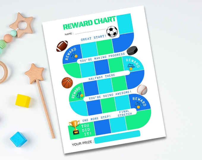 Kids Reward Chart - Soccer Printable - Kids Chore Chart - Routine Chart ...