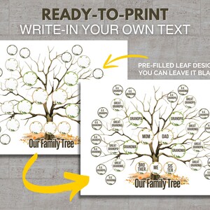 5-generation Family Tree Chart: Editable Template (PDF) - Etsy