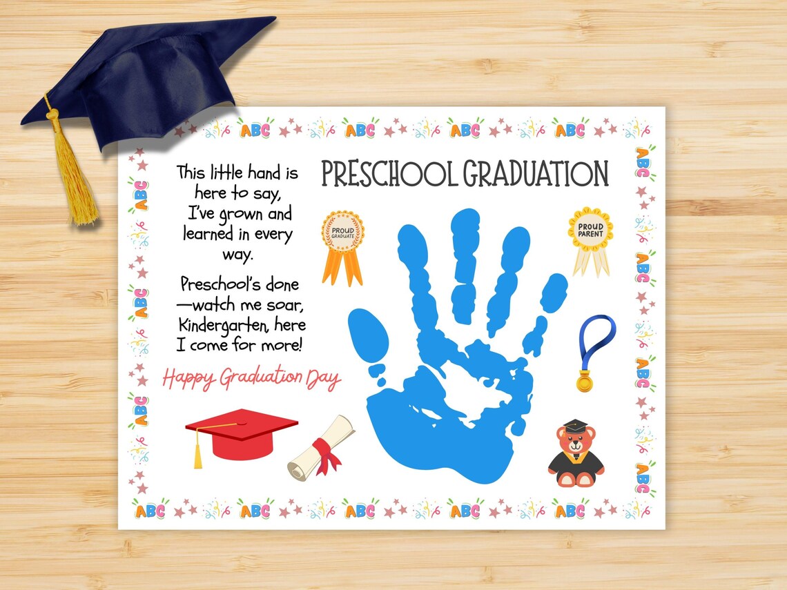 Preschool Graduation Handprint Craft, Graduation Handprint Poem, Last ...