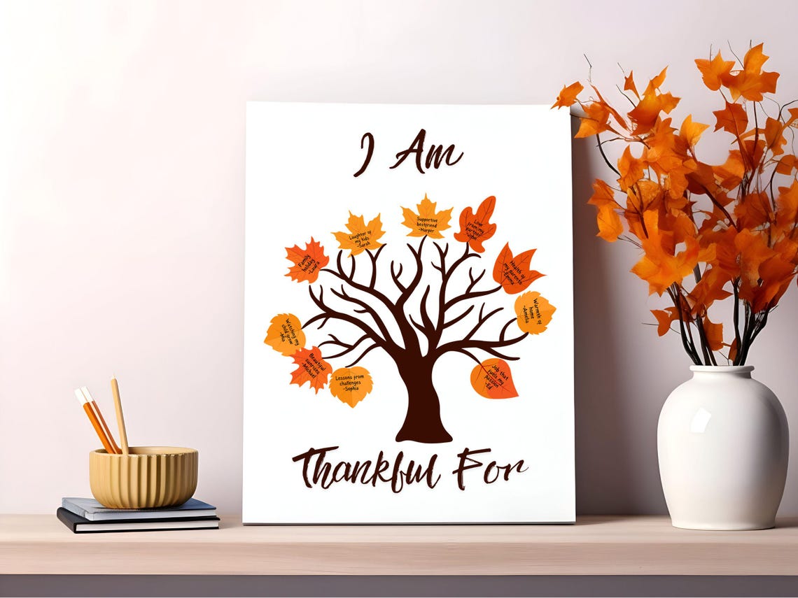 Thanksgiving Gratitude Tree Printable: Family Activity (PDF) - Etsy