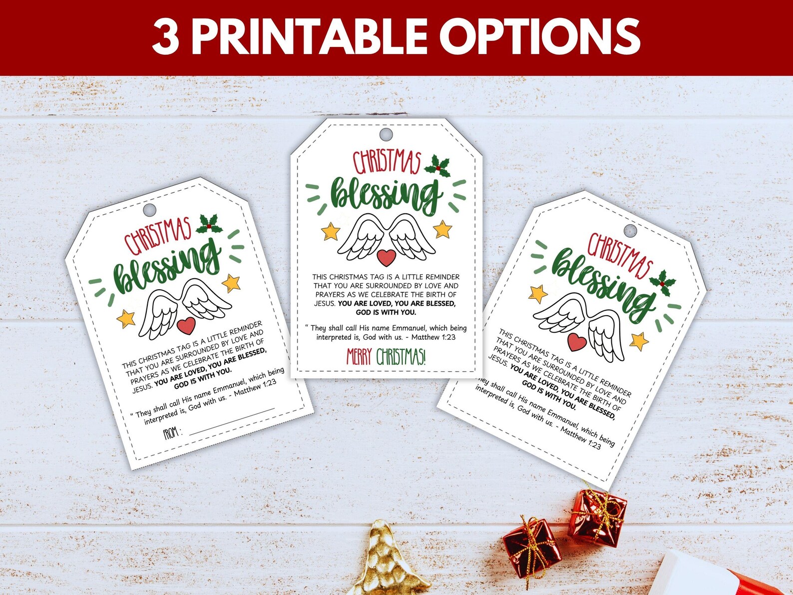 Christmas Blessing Tags, Christmas Gift Tag, Nativity Gift Tags ...