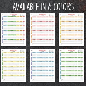 Weekly Homework Tracker, Homework Planner, Assignment Tracker, Homework ...