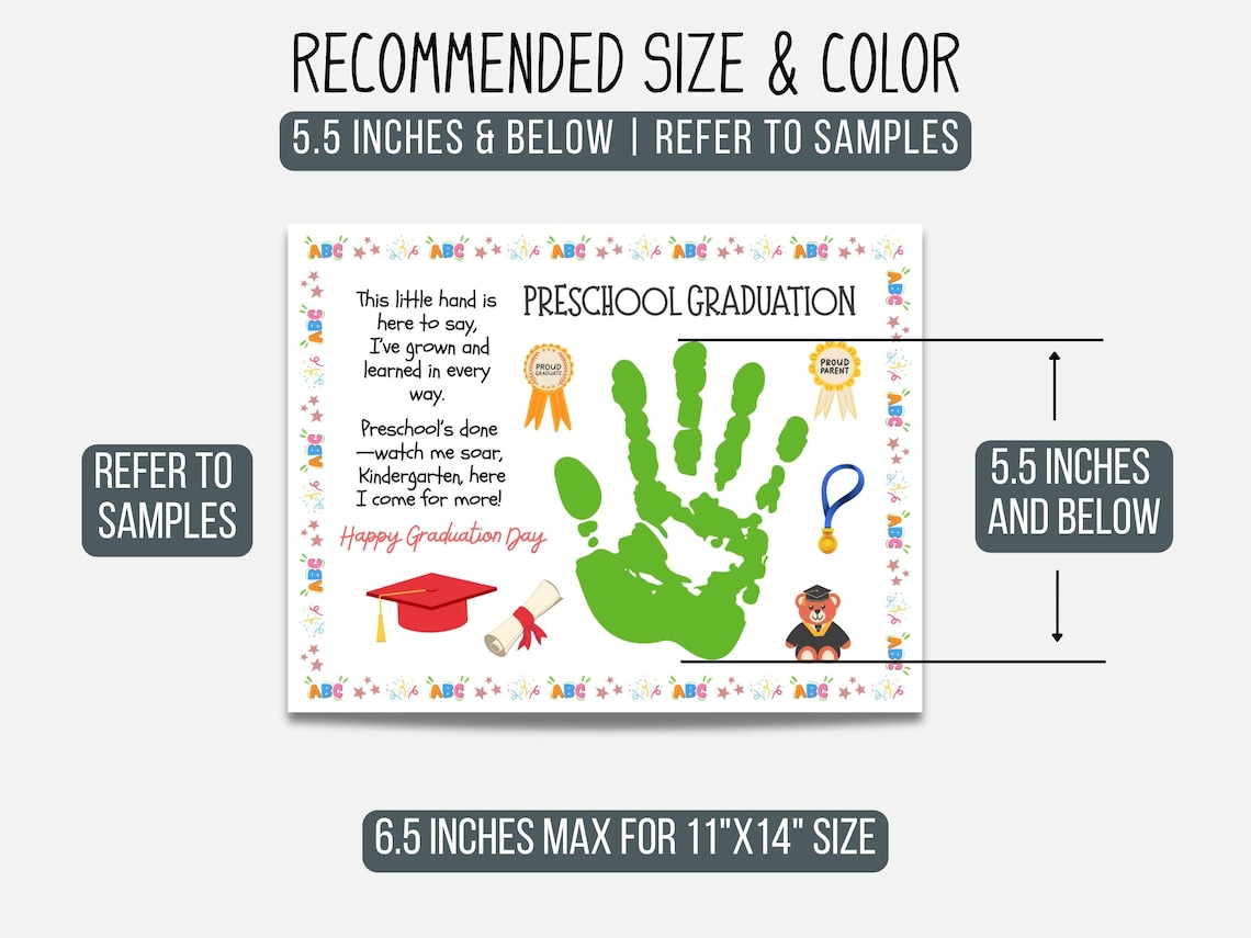 Preschool Graduation Handprint Craft, Graduation Handprint Poem, Last ...