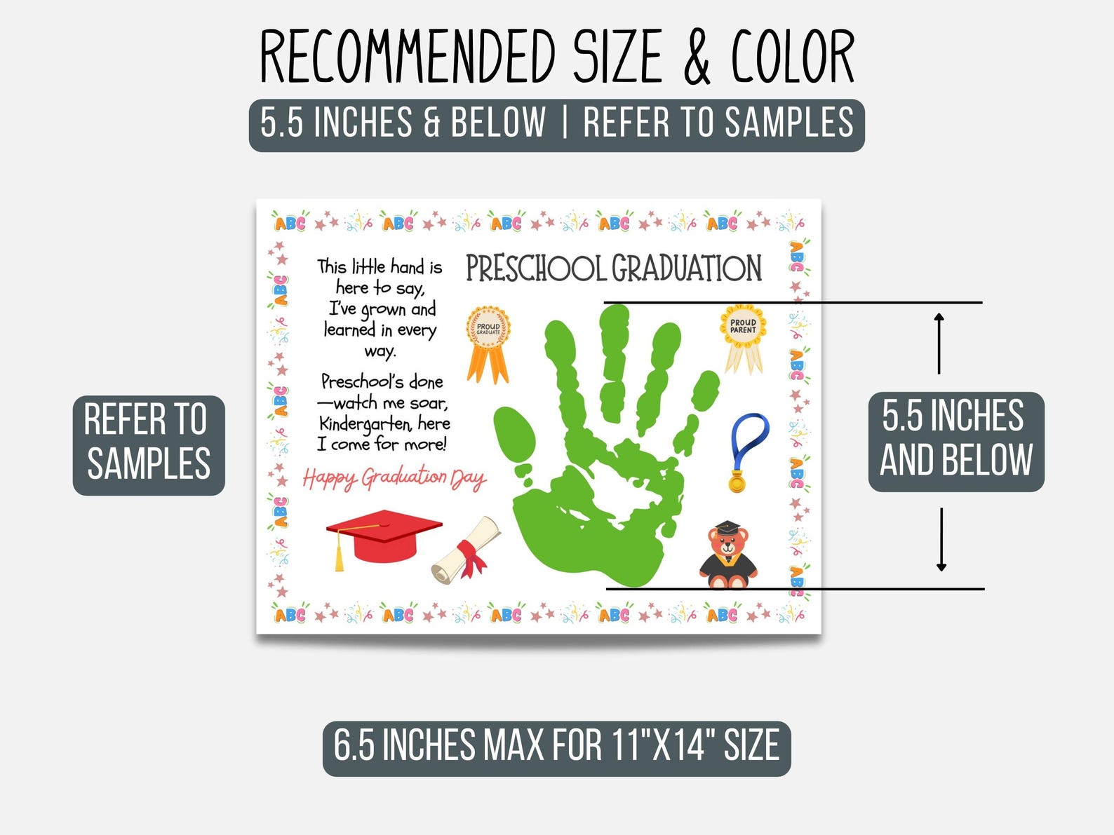 Preschool Graduation Handprint Craft, Graduation Handprint Poem, Last ...