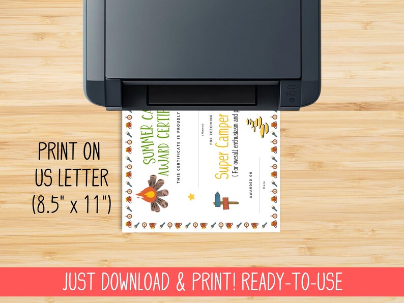 Editable Summer Camp Awards: Printable Certificates (PDF) - Etsy