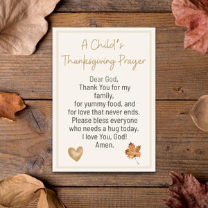 Thanksgiving Prayer Cards Printable Set, Thanksgiving Blessing Bundle ...
