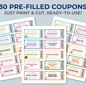 Kids Reward Coupons, Kids Reward Bucks, Editable Coupon Book, Reward ...