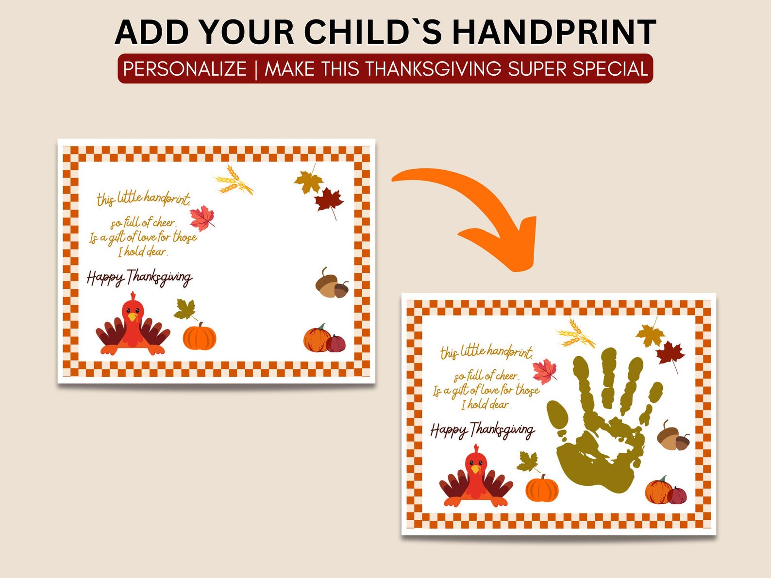 Thanksgiving Handprint Placemat, Turkey Handprint Art, Handprint Poem ...
