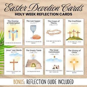 Holy Week Devotional Cards, Easter Story Cards, Easter Devotion Cards ...