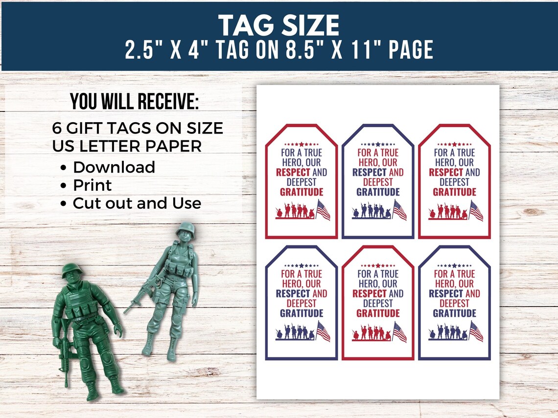 Veterans Day Gift Tag, Veterans Day Tags, Veterans Day Labels, Editable ...