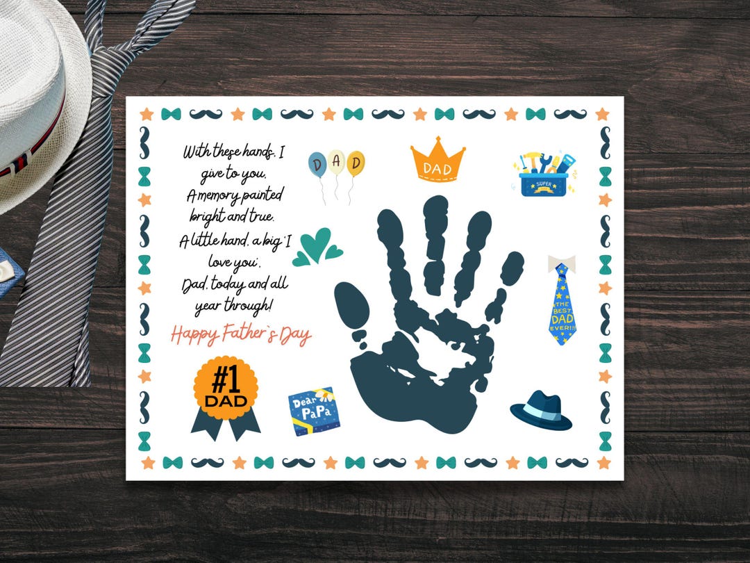 Fathers Day Handprint Craft, Fathers Day Handprint Art, Fathers Day ...