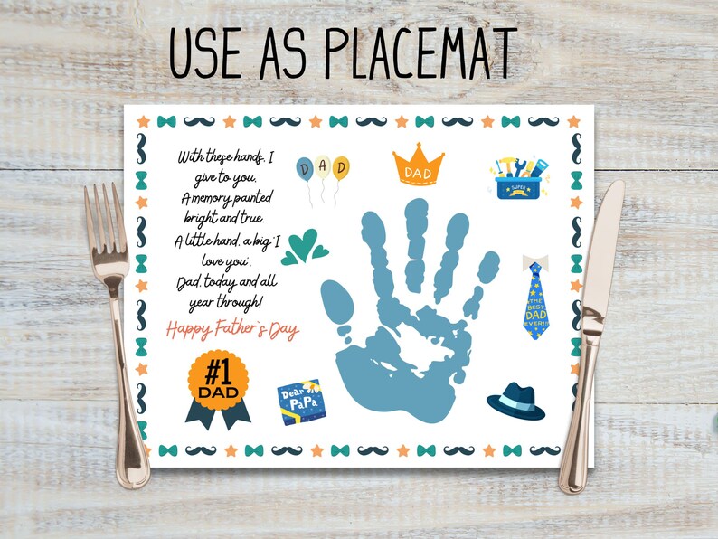 Fathers Day Handprint Craft, Fathers Day Keepsake Poem, Fathers Day ...